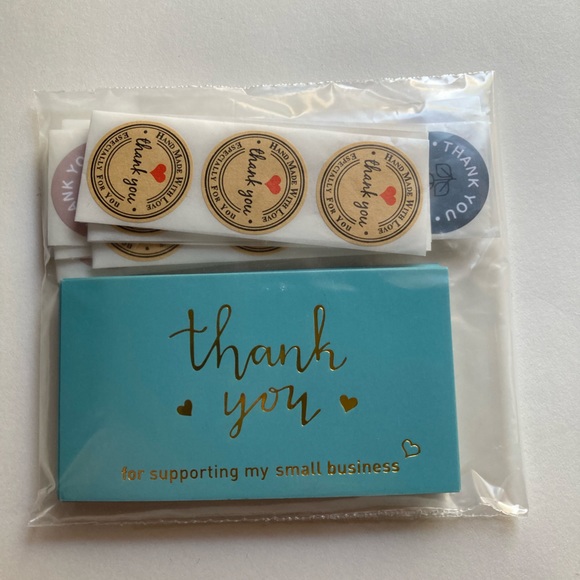 Office | 9 Pieces 25 Thank You Cards 25 Hand Made Stickers 40 Thank You ...